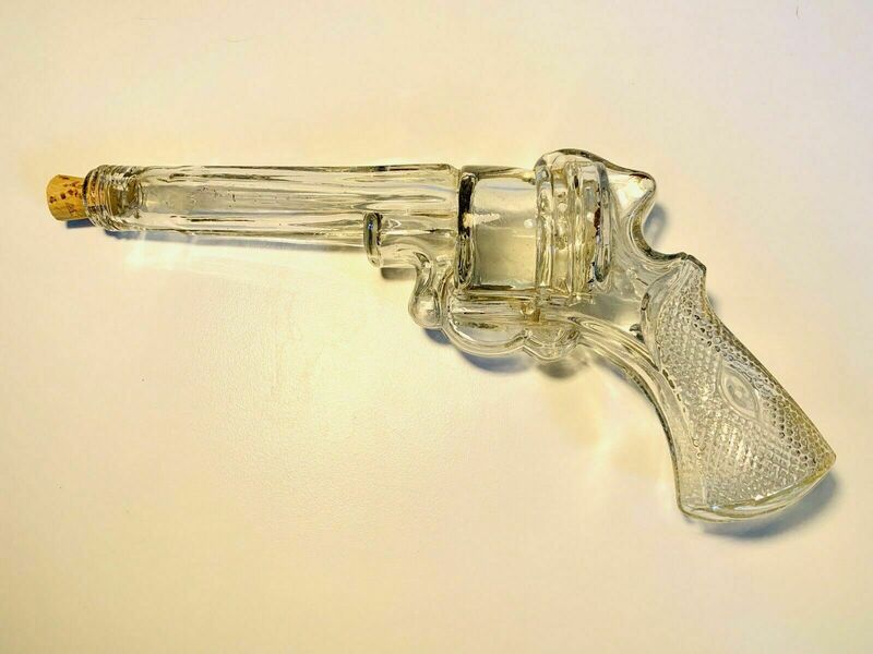 Early 20th Century Glass Revolver Whiskey/Candy Bottle | Vinterior