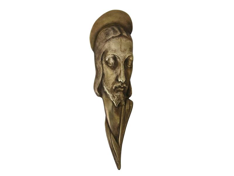 Vintage French Bronze Jesus Christ Portrait Plaque, Mcm Modernist ...