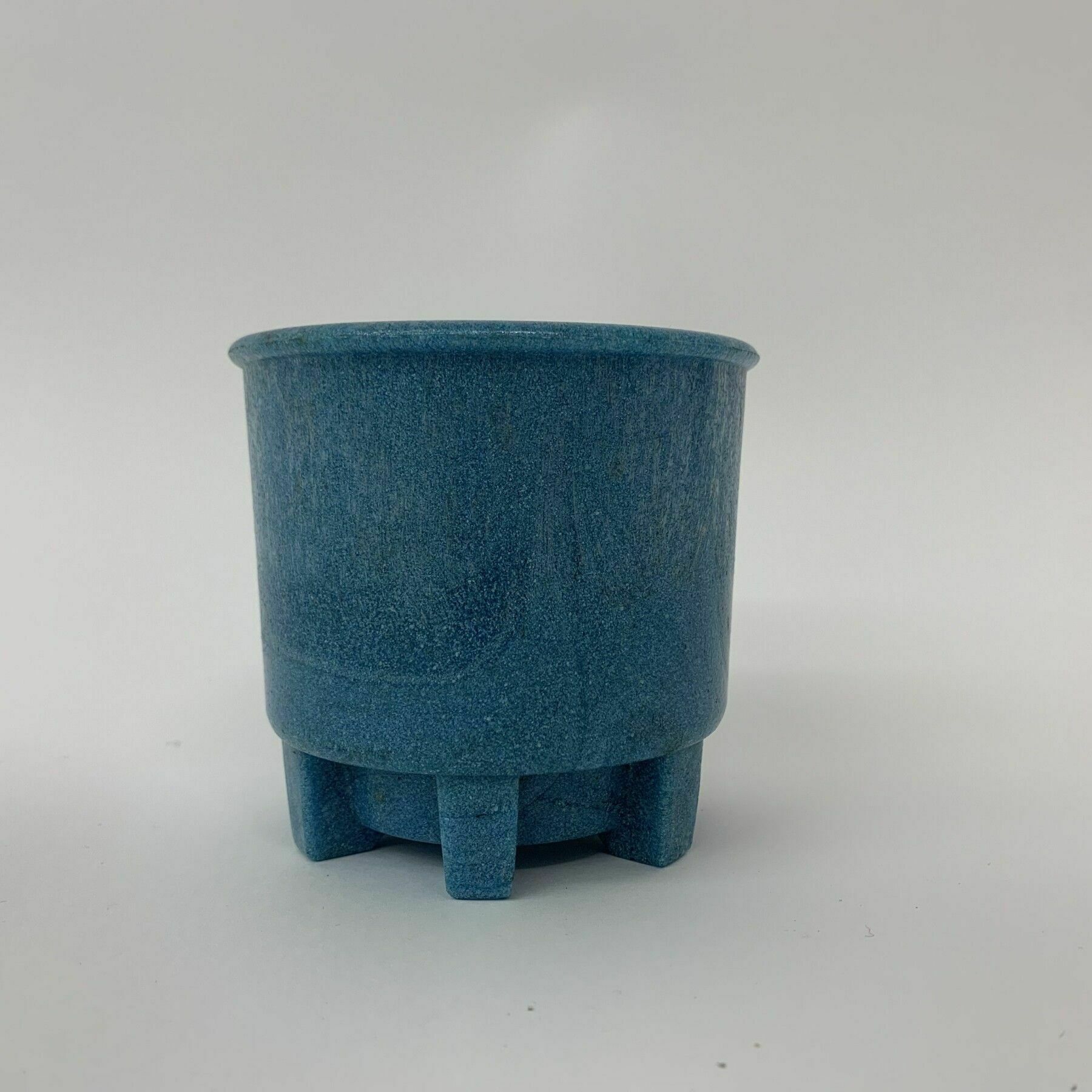 Antique Leerdam Copier Cactus Pot In Blue Graniver Glass , 1928 | Vinterior
