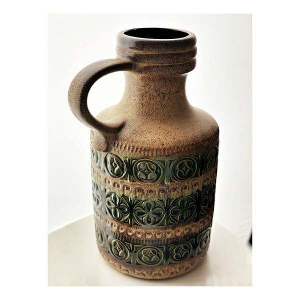 Large Scheurich West Germany Handled Ceramic Floor Vase Midcentury, 489 ...