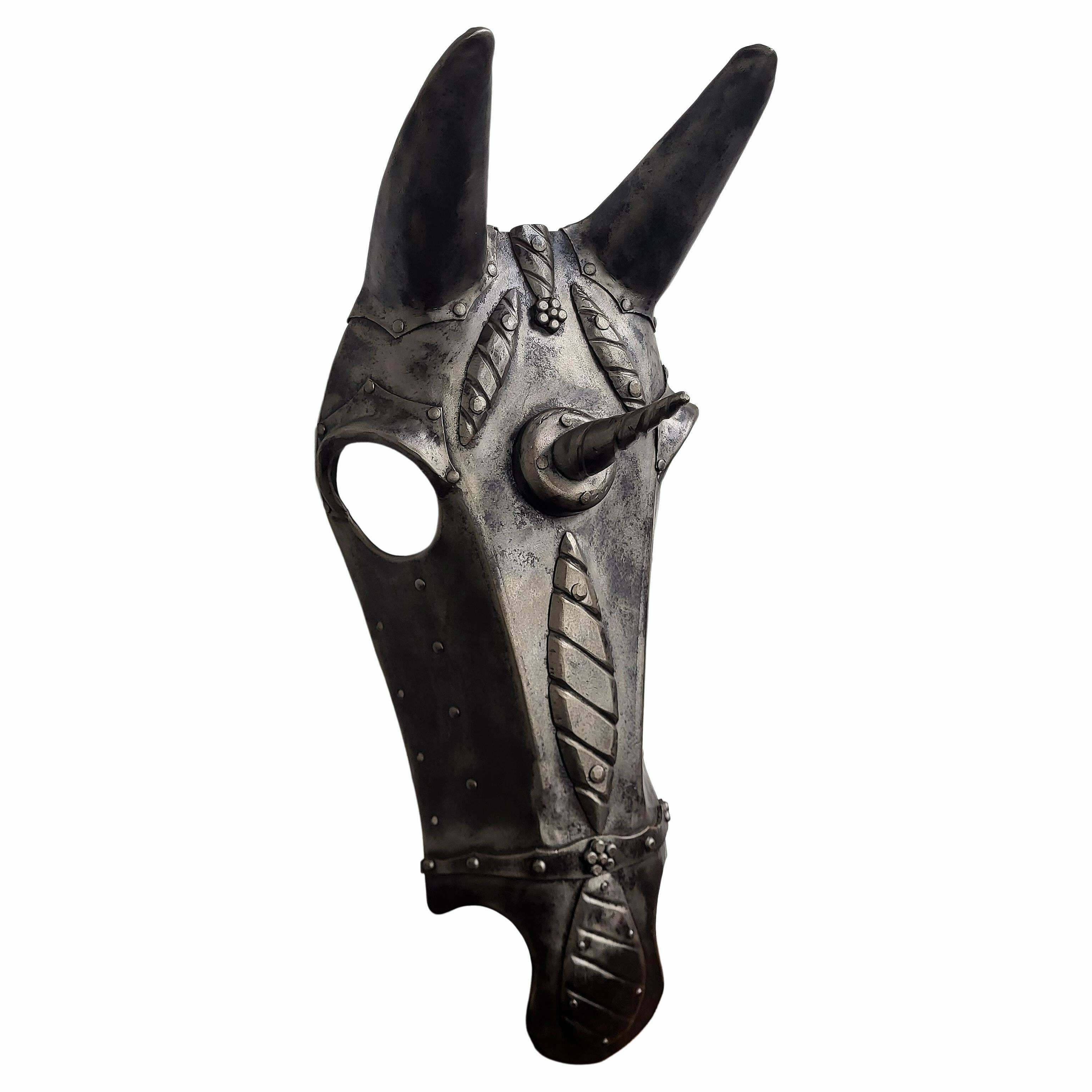 18th Century Italian Wrought Iron Chamfron, Shaffron, Horse Armour Mask ...