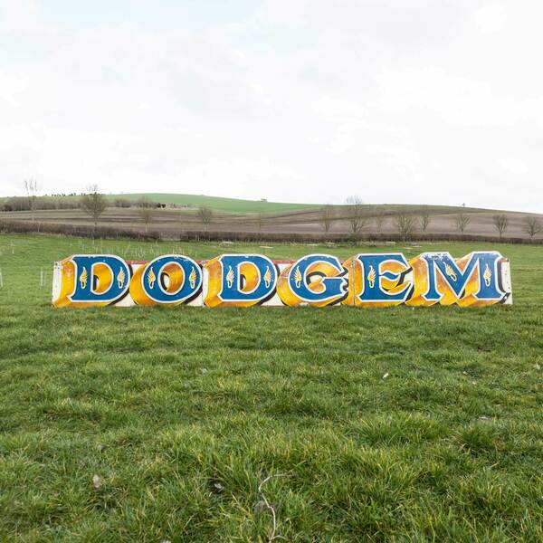 1950’s Huge Original Handpainted Dodgems Sign – Seven Metres | Vinterior