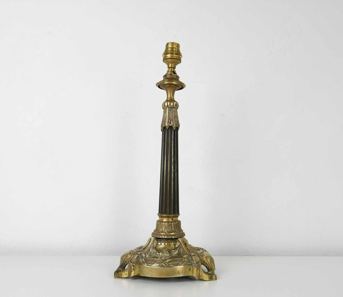 Antique French Bronze Column Lamp Base, 19th Century French Empire ...