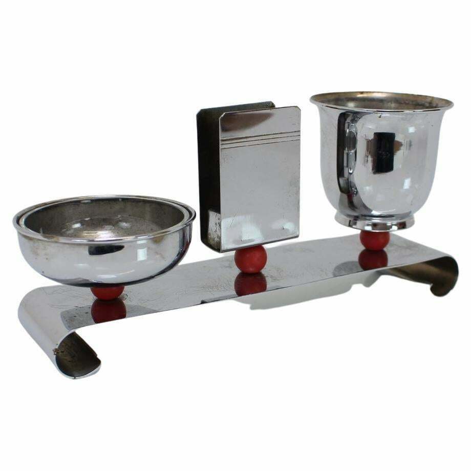 Bauhaus Art Deco Chrome Smoking Set, 1930s | Vinterior