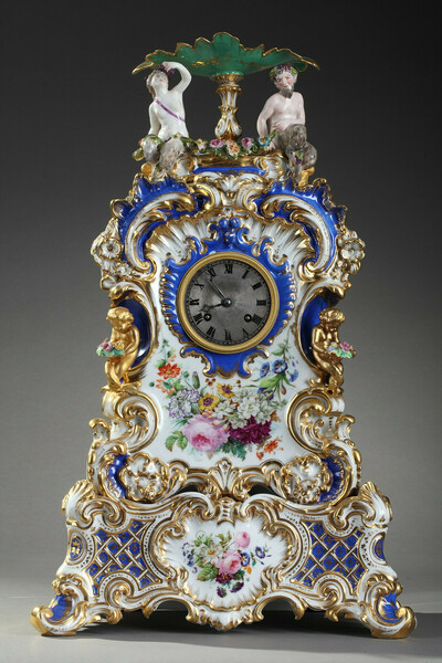 Rocaille Clock In Porcelain In The Taste Of Jacob Petit (1796 1865 ...