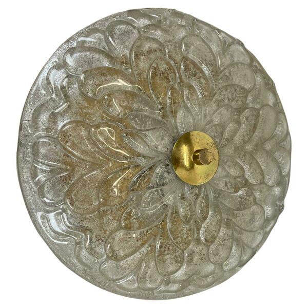 Large Murano Ice Glass Ceiling Light Flushmount Wall Light Kalmar Style ...