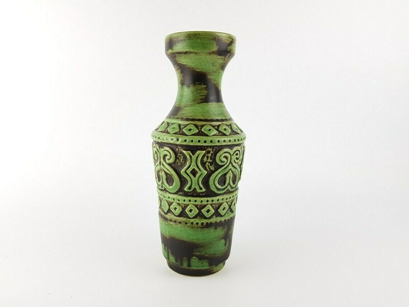 Vintage Ilkra Edel Keramik Green Vase 1040 23 West German Pottery 1960 ...