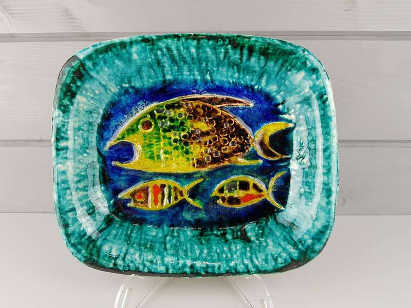 Vintage Schramberg Majolika Fabrik (Smf) Bowl With Colorful Fish Decor ...