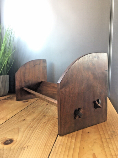 Antique Wooden Oak Gothic Desk Library Book Storage Stand Trough Rack ...