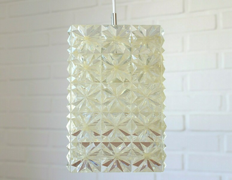 Elegant Vintage Ceiling Lamp / Acrylic Light Fixture / Mid Century ...