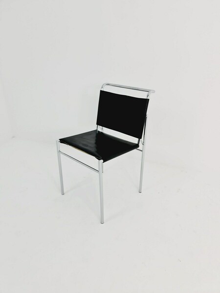 Classicon Roquebrune Chair In Black With Chrome Legs By Eileen Gray ...