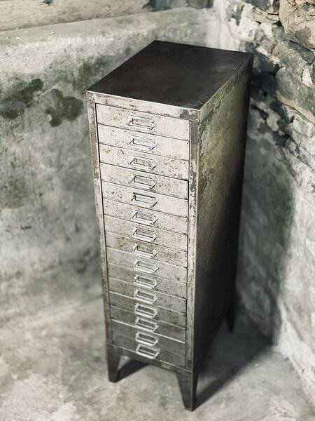 Tall And Narrow Reclaimed Vintage Urban Industrial 1950s Stripped Steel ...