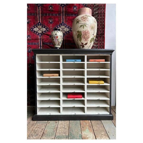Antique Belgian Pine Post Office Cabinet Cubby Holes Painted In Annie ...