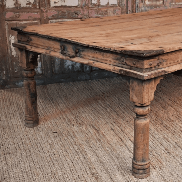 Antique Thakat Table In Teak Wood From Rajasthan | Vinterior