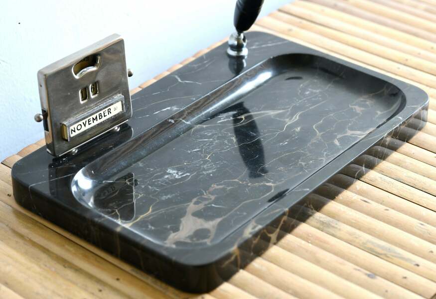 Art Deco Marble Desk Perpetual Calendar By Jakob Maul, Germany, 1920s ...