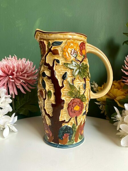 Vintage 1960's Ornate Textured Indian Tree Jug Vase By Hj Woods ...