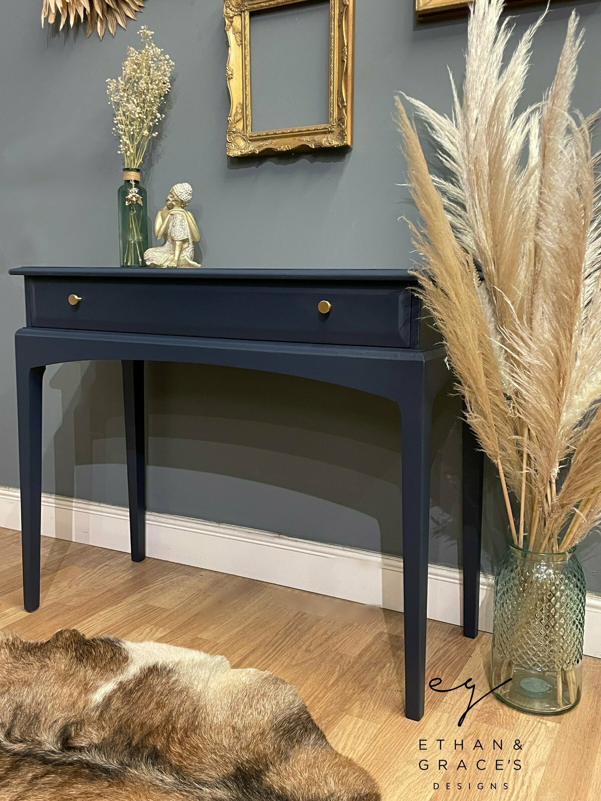 Blue hallway table store