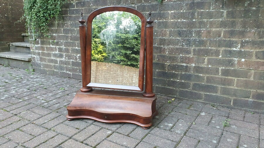 Huge Stunning Victorian Swig Dressing Table Mirror With Trinket ...