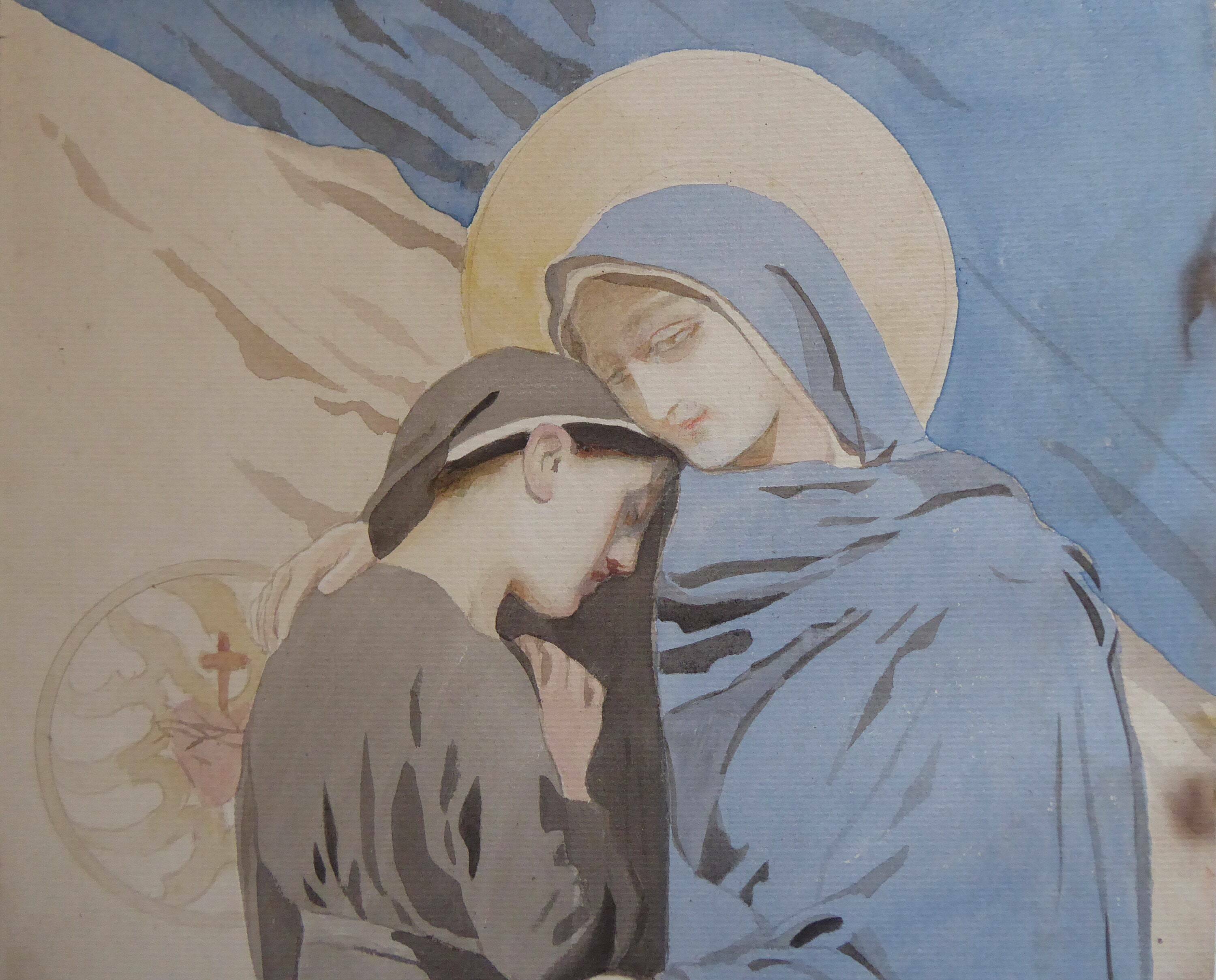 1918 Original French Watercolour | Religious Art | Catholic Sacred ...