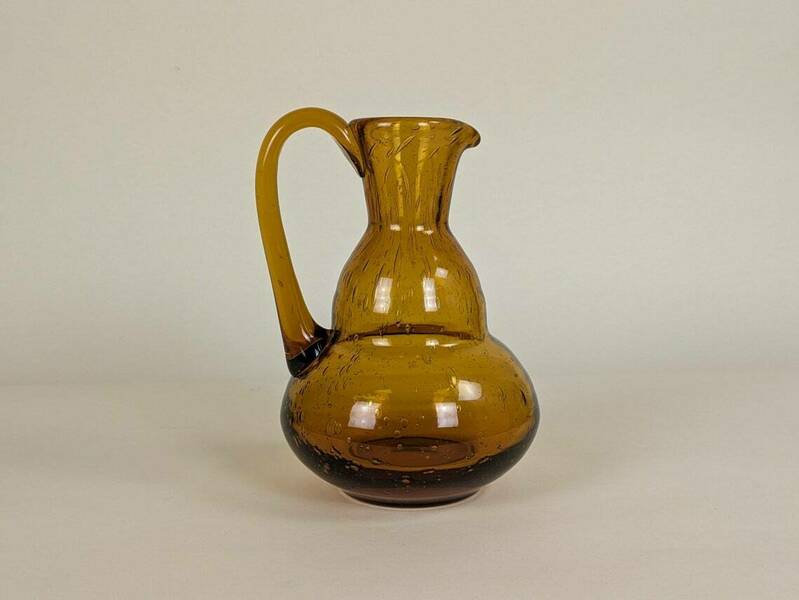 Vintage French Hand Blown Air Bubble Water Jug, Mid Century Biot Style ...