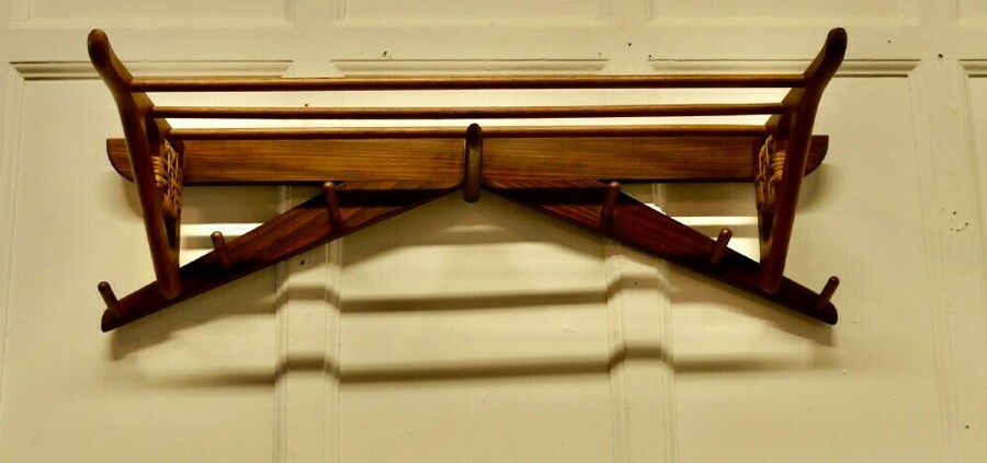 Midcentury Danish Design Solid Teak Hall Rack Coat Hanger | Vinterior