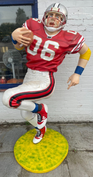 Vintage Resin American Football Player Life Size Statue | Vinterior