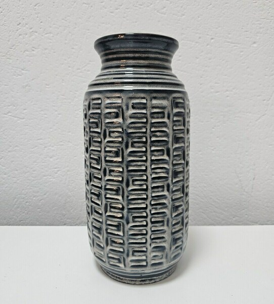 Vintage Ceramic Vase In Gray And Blue From Carstens Tönnieshof // West German Pottery Vase ...