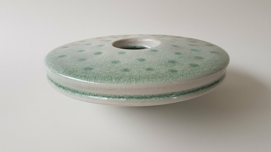 Fritz Rossmann Crystal Glazed Ufo Shaped Vase | Vinterior