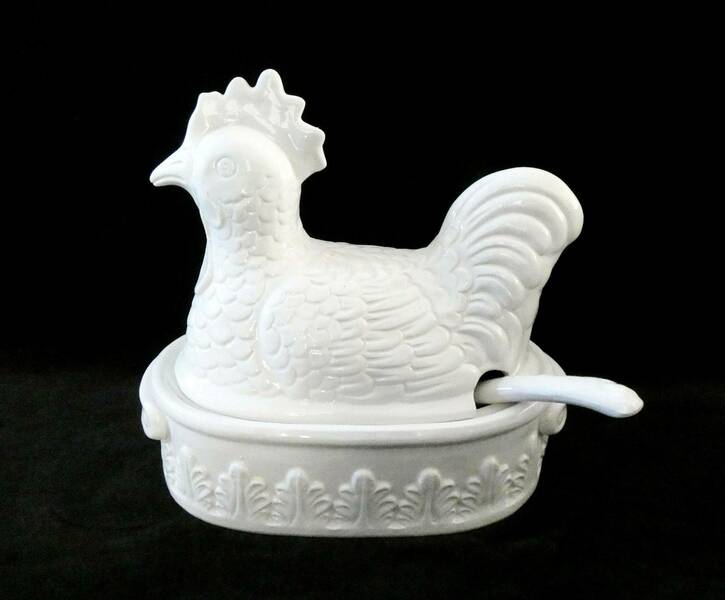 Bassano Chicken Tureen Vintage Majolica Hen Soup Tureen Italian Ceramic ...