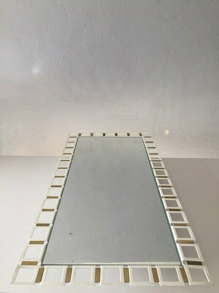 Mid Century Modern Lighted Large Metal Frame Wall Mirror 1960s German ...