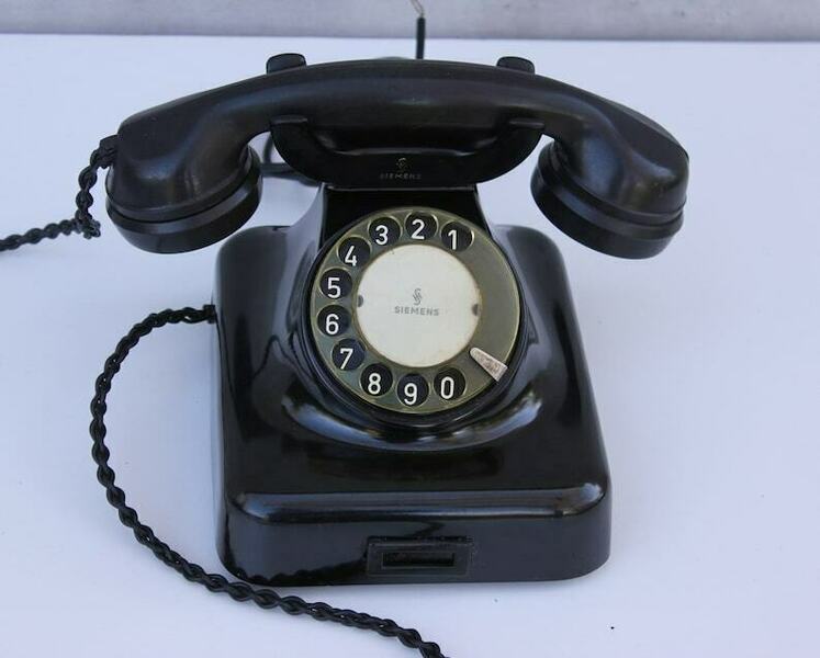 Vintage Black Dial Telephone, Siemens Rotary Phone, Desk Phone, 30s ...
