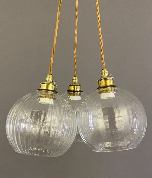 Small Ribbed Glass Globe Light | Vinterior