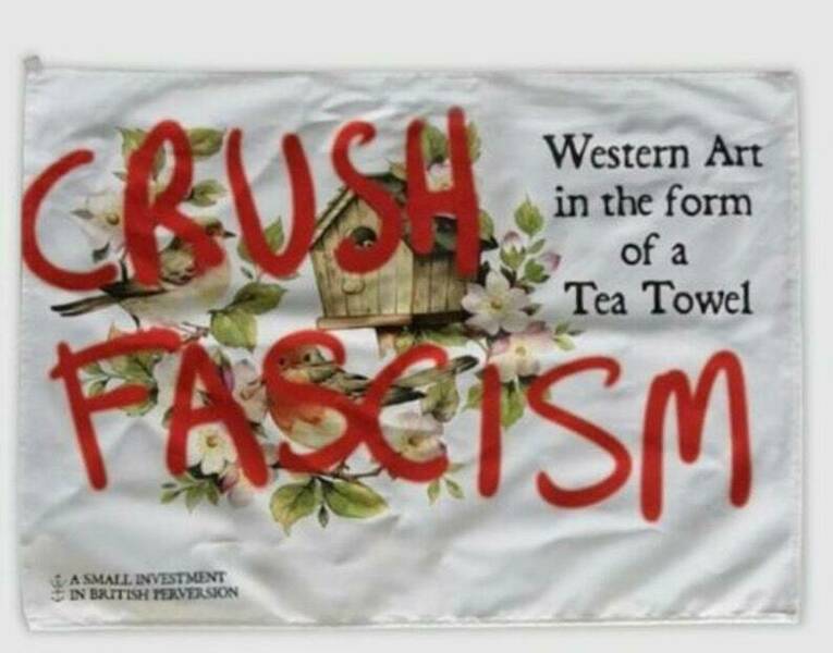 Original Grayson Perry Tapestry / Tea Towel Crush Fascism / British ...