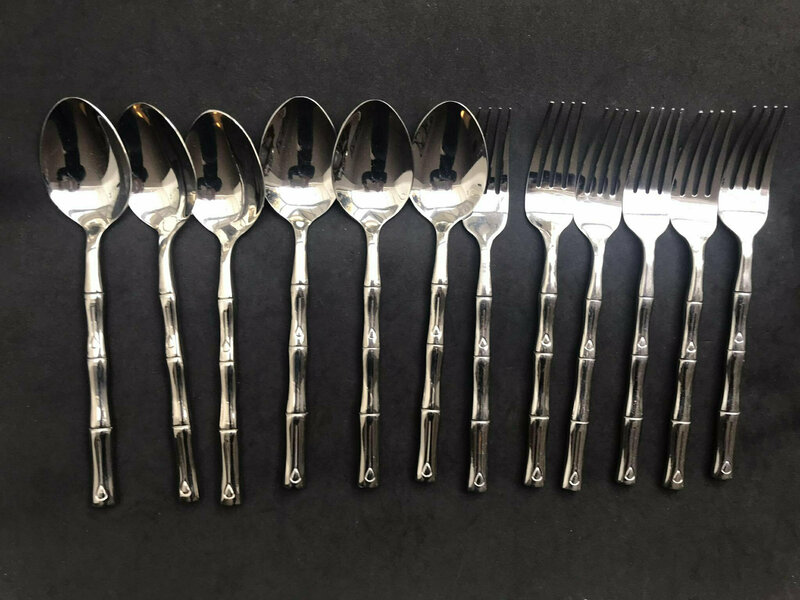 bamboo pattern cutlery