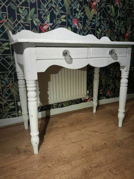 Old Pine Washstand With 2 Drawers Painted | Vinterior