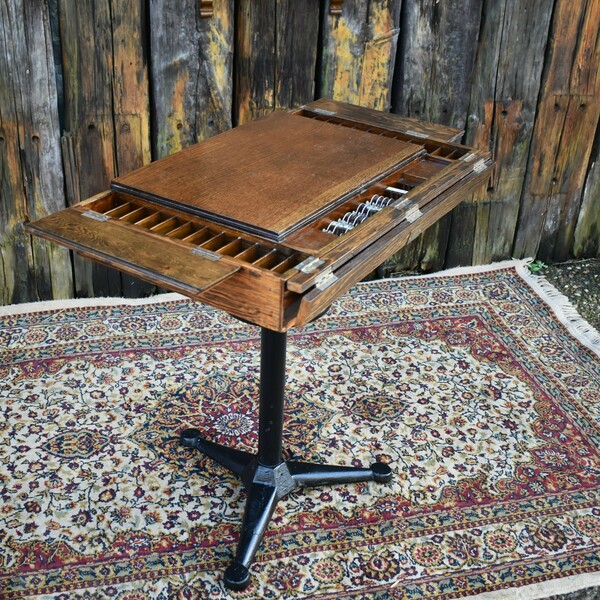 Antique Rare Optician Optometrists Adjustable Height Cast Iron Travel ...