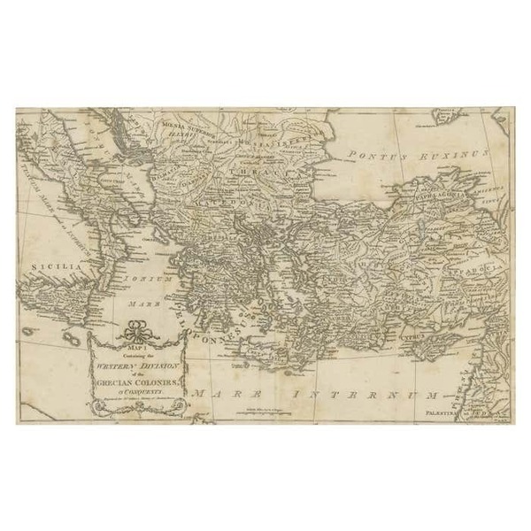 Antique Map Of The Ancient Greek Colonization | Vinterior