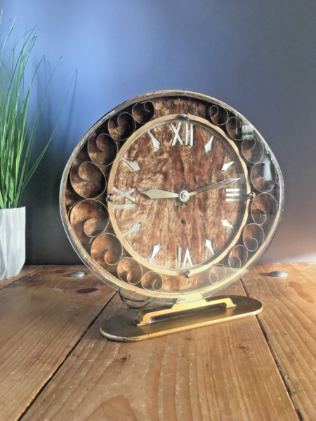 Art Deco Genalex Smiths Clock Glass Eyeball Eye Shaped Brass Scrollwork ...