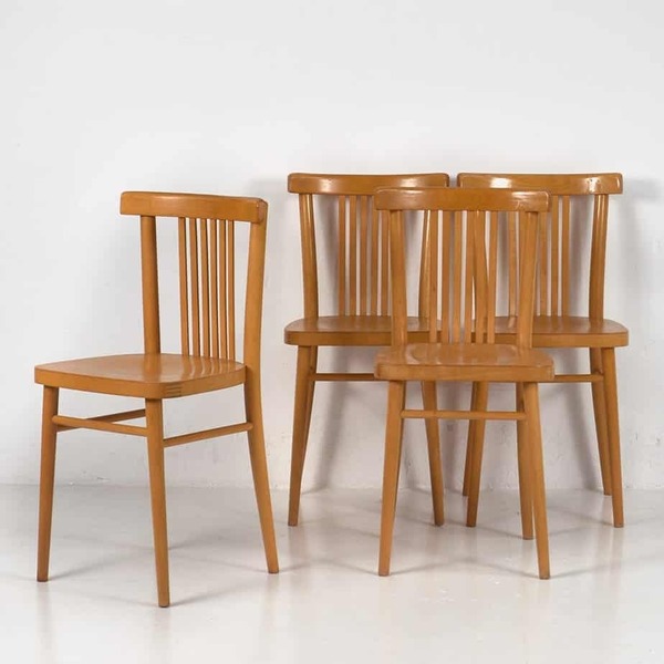 Set Of Retro Style Dining Chairs (C.1950). Set Of 4 Pieces #1 | Vinterior