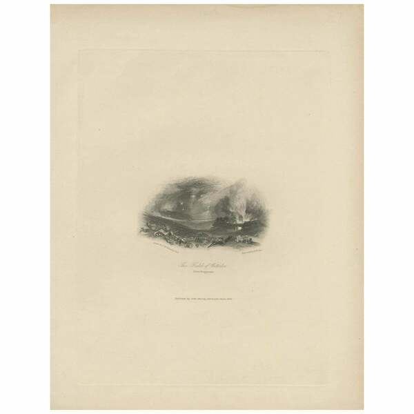 Antique Print Of The Battle Of Waterloo By Murray, '1833' | Vinterior