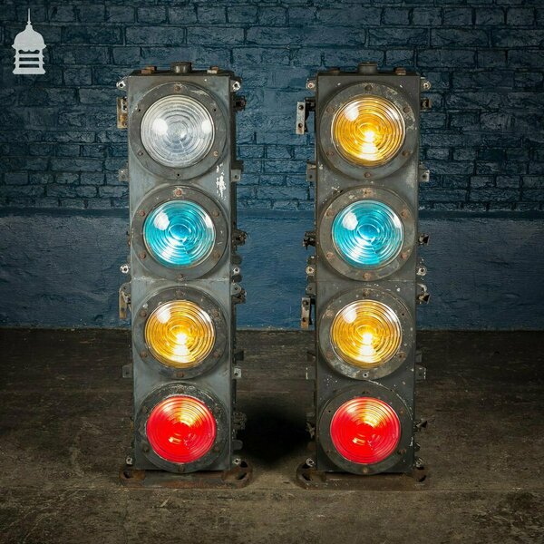 Pair Of Vintage Four Aspect Colour Light Railway Signals By ...