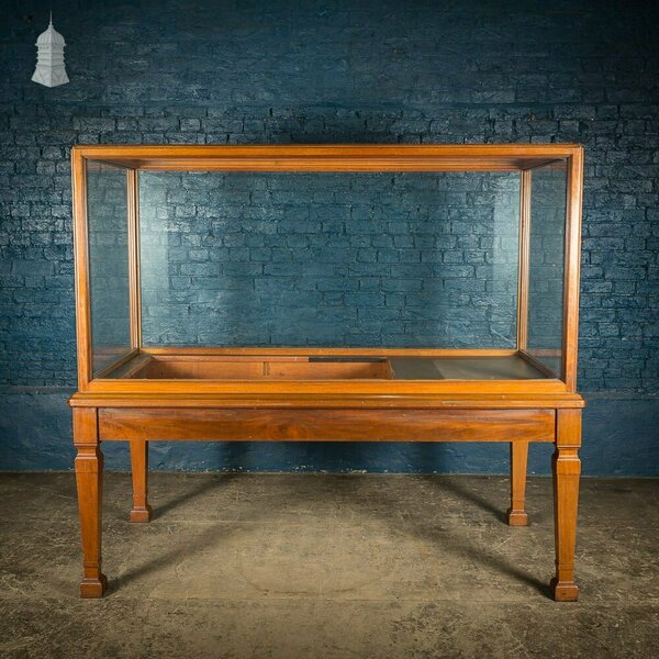 Large Glazed Teak Victorian Museum Display Cabinet | Vinterior