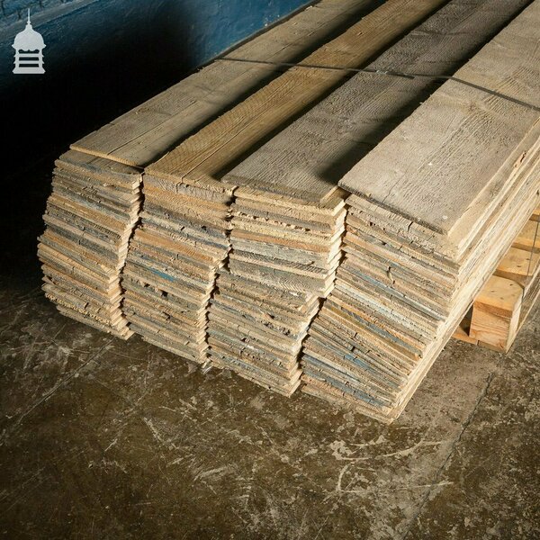 82 Square Metre Batch Of Worn Face Mixed Thickness Scaffold Board Wall ...