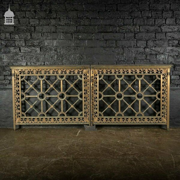 19th C George Gilbert Scott Jr Brass Alter Gates From Norwich Cathedral ...