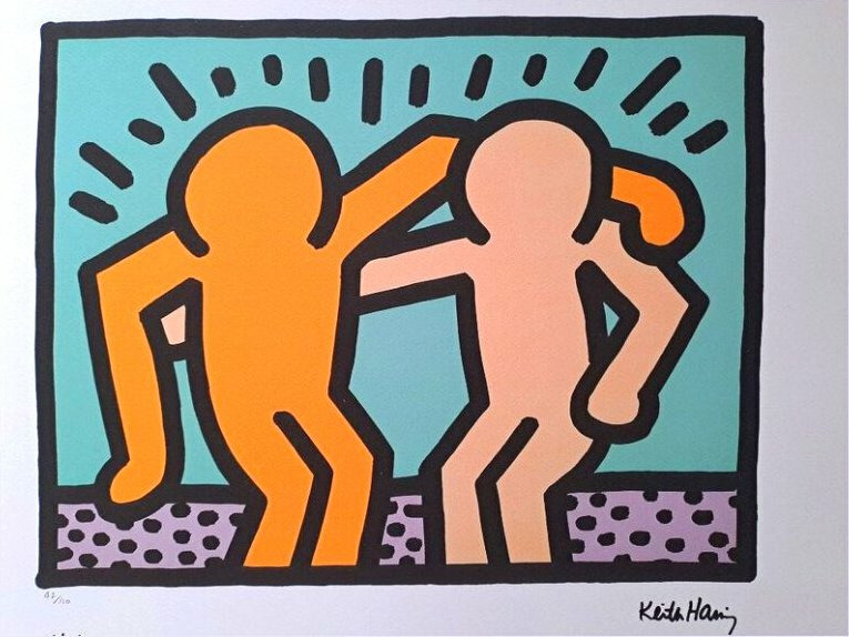 Keith Haring Friendship 1980s Lithograph | Keith Haring | Vinterior