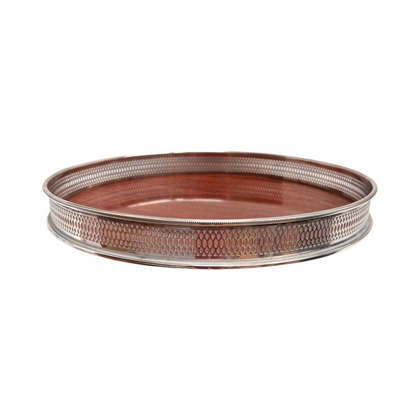 Bar Tray Round Vintage Silver Plate And Formica Italian Mid Century ...
