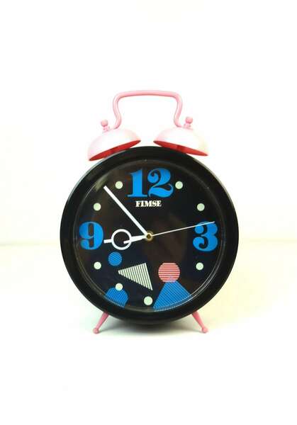 Beautiful 80s Postmodern Memphis Age Desk Clock In Xl Alarm Clock Shape ...