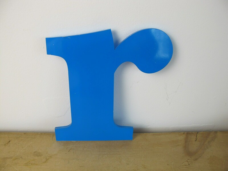 Vintage Plastic Letter R. Sign Blue Plastic Lower Case Letter R. 7.5 ...