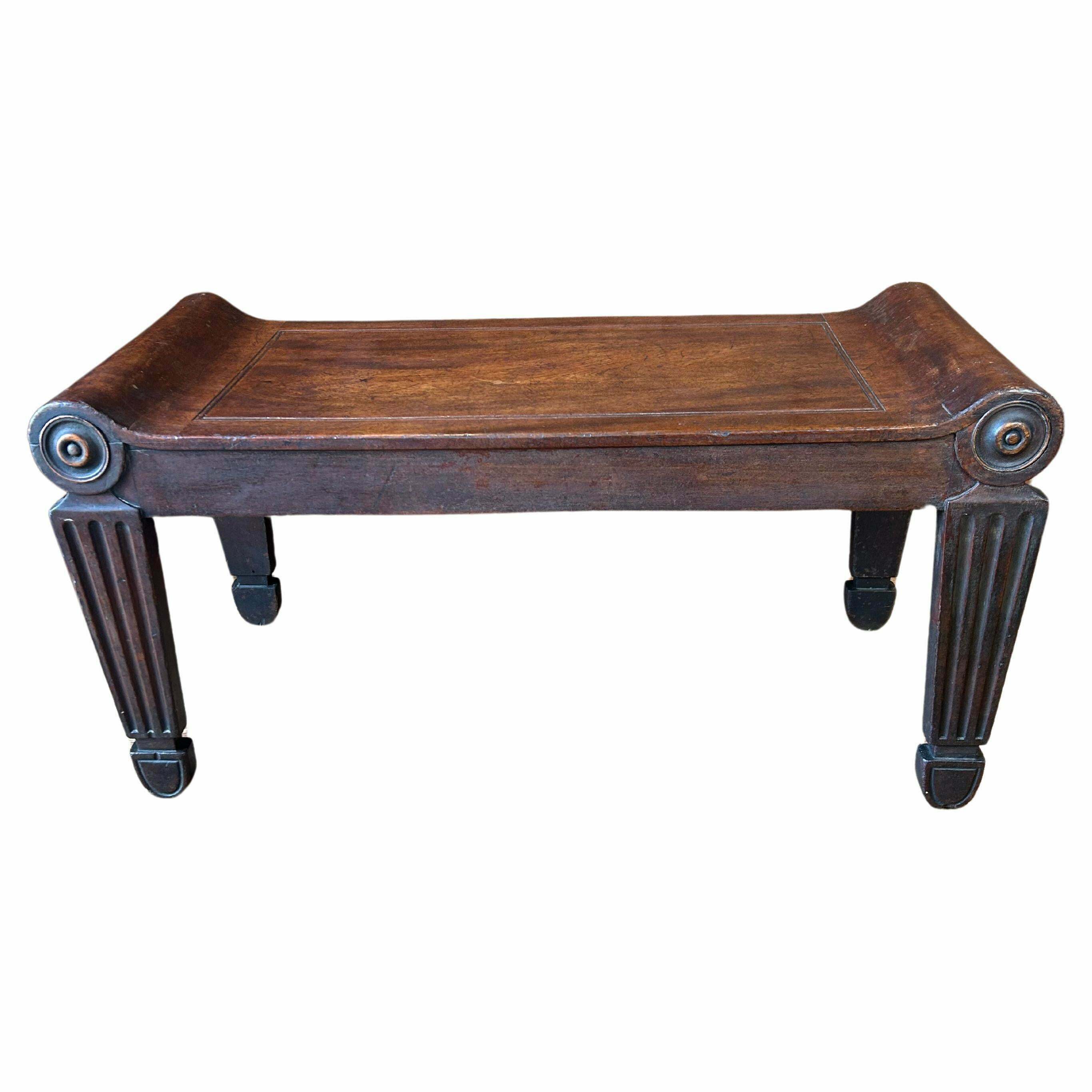 Antique English Tatham And Marsh Mahogany Hall Bench Circa 1810 | Vinterior