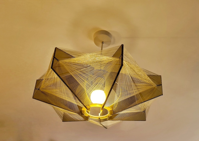 2 Paul Secton For Somplex Nylon Thread And Perspex Light Fittings Lamp ...